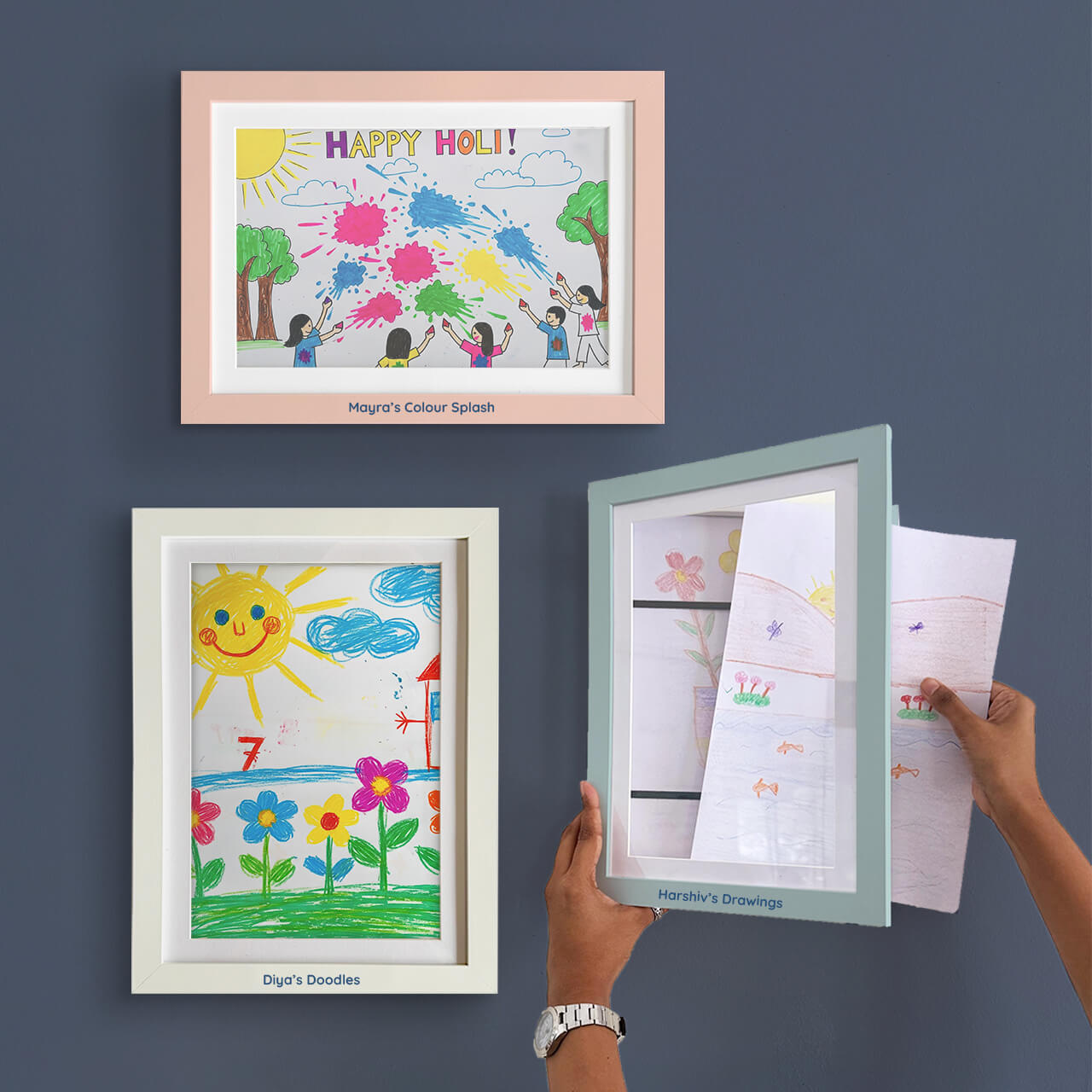 A4 Magnetic Art Frame | Openable Kids Artwork Frame