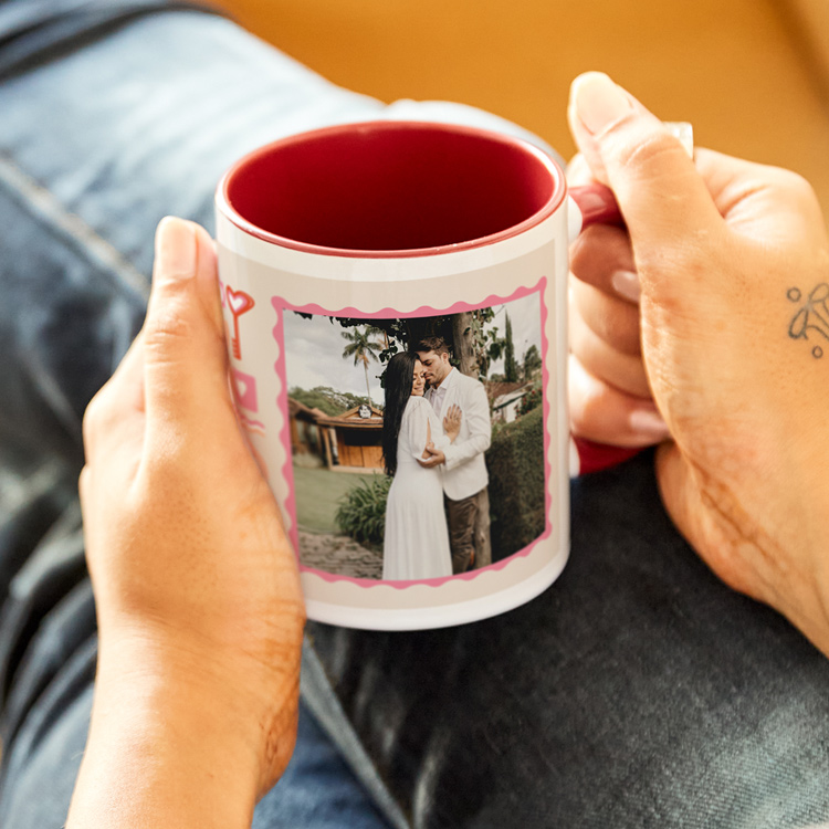 Personalized Inside Color Mugs - Inner Color Photo Mug
