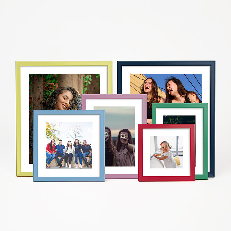 bright colour picture frames
