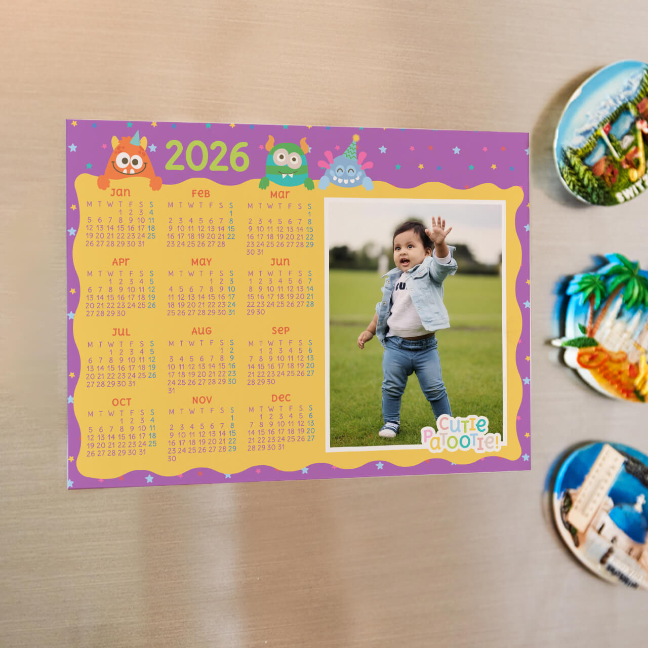 Magnet Photo Calendar 2026 - Magnetic Calendar for Fridge