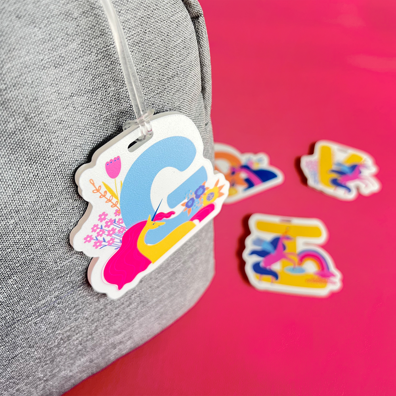 Unicorn Parade Acrylic Letter Tag | Zoomin