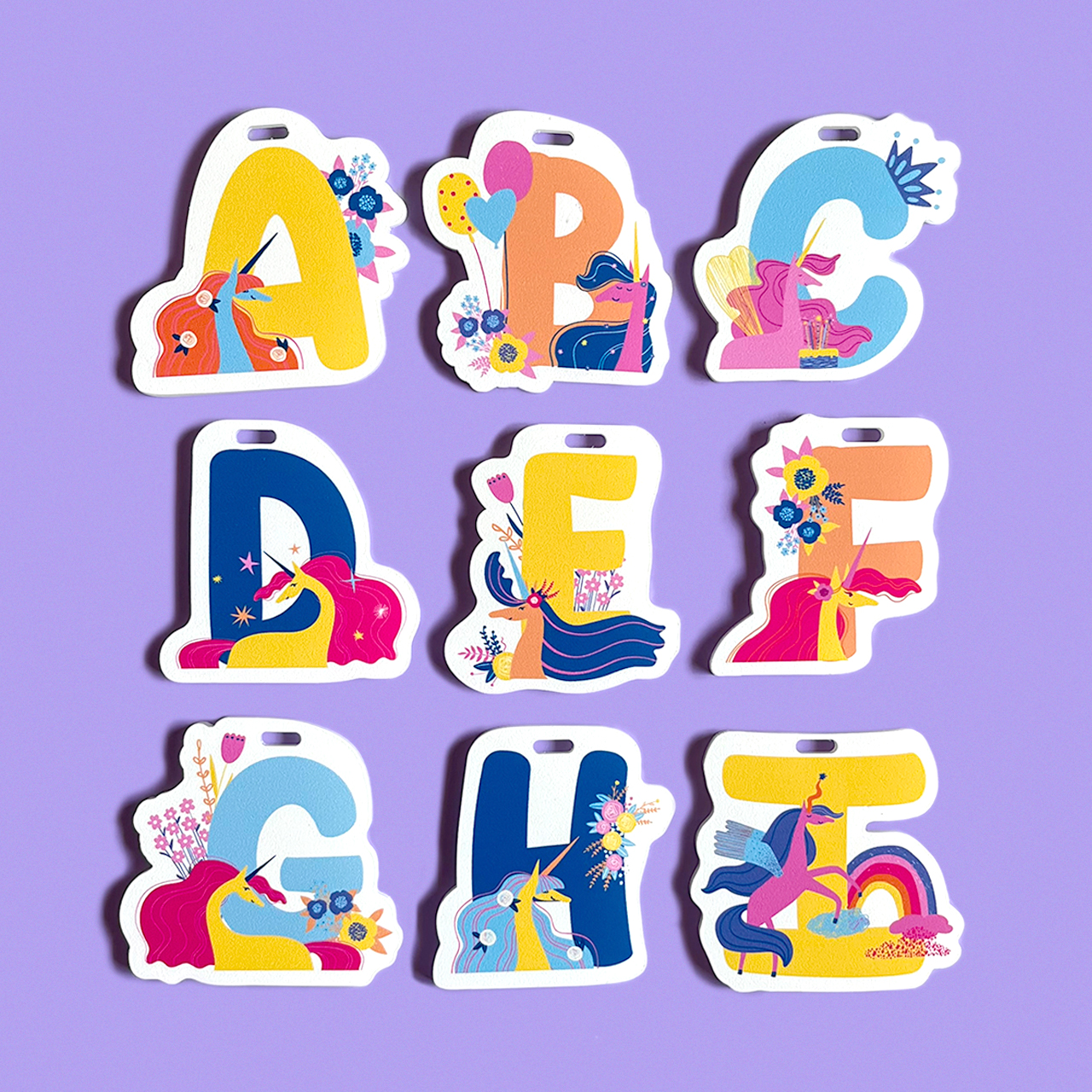 Unicorn Parade Acrylic Letter Tag | Zoomin
