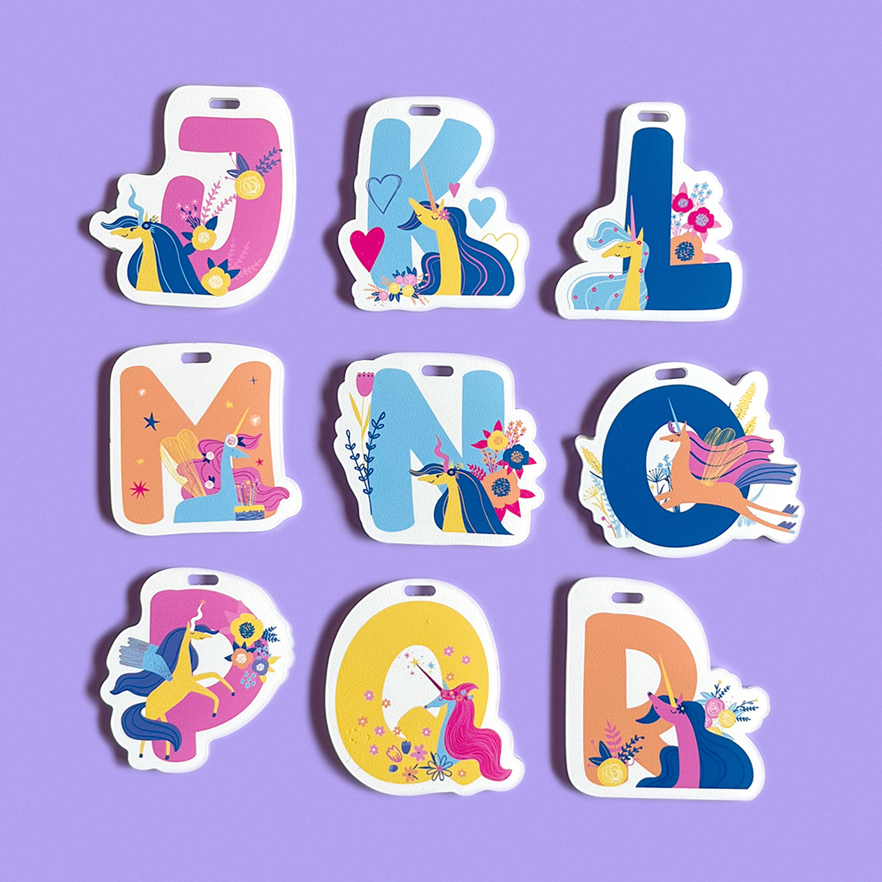 Unicorn Parade Acrylic Letter Tag | Zoomin