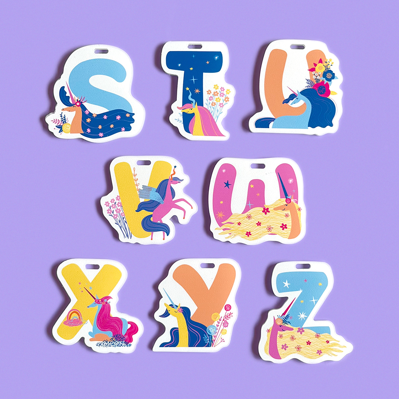 Unicorn Parade Acrylic Letter Tag | Zoomin