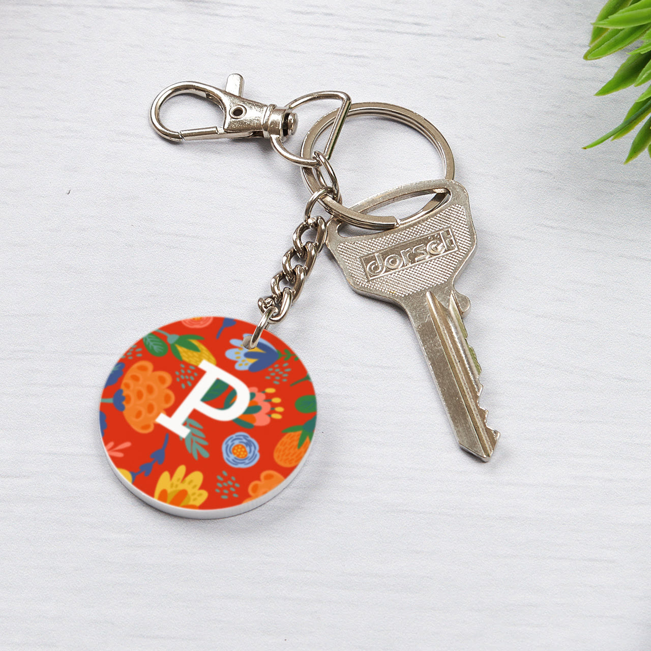 Floral Monogram Personalized Name Keychains | Zoomin