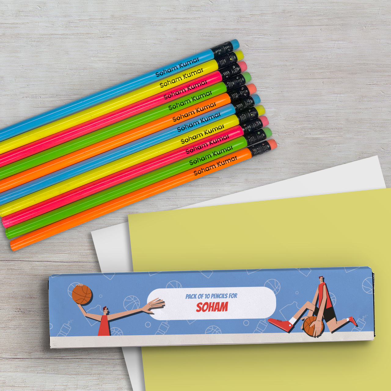 Basketball Fever Boy Doms Personalized Pencils with Names | Zoomin