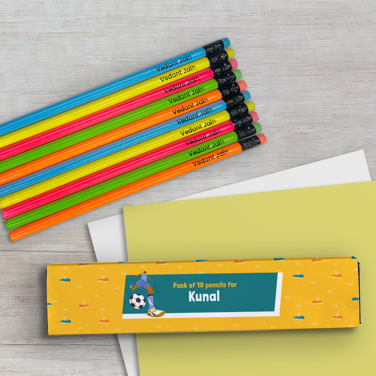 Football Goals Boy Doms Personalized Pencils with Names | Zoomin