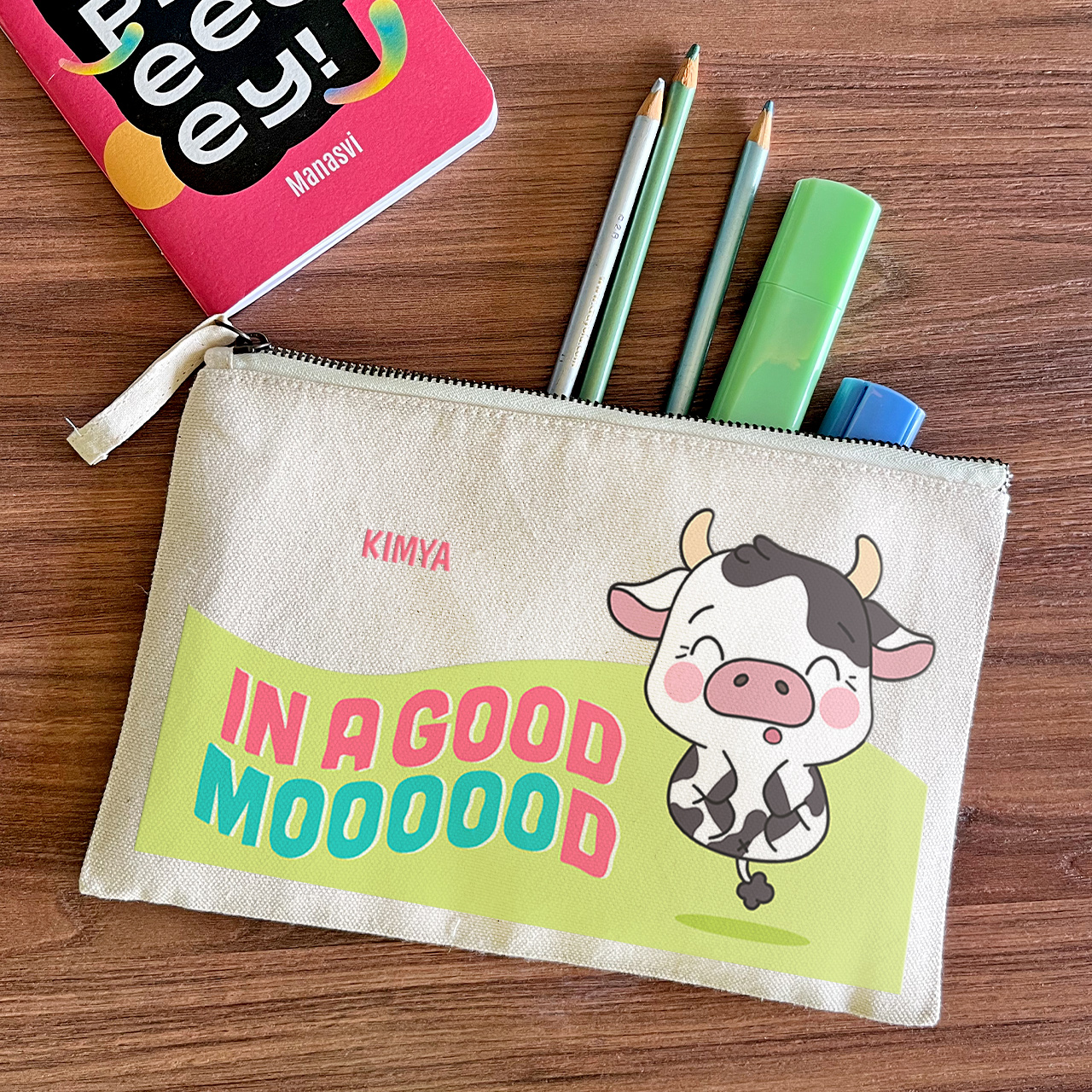 Good Mood Custom Printed Pouches with Name | Zoomin
