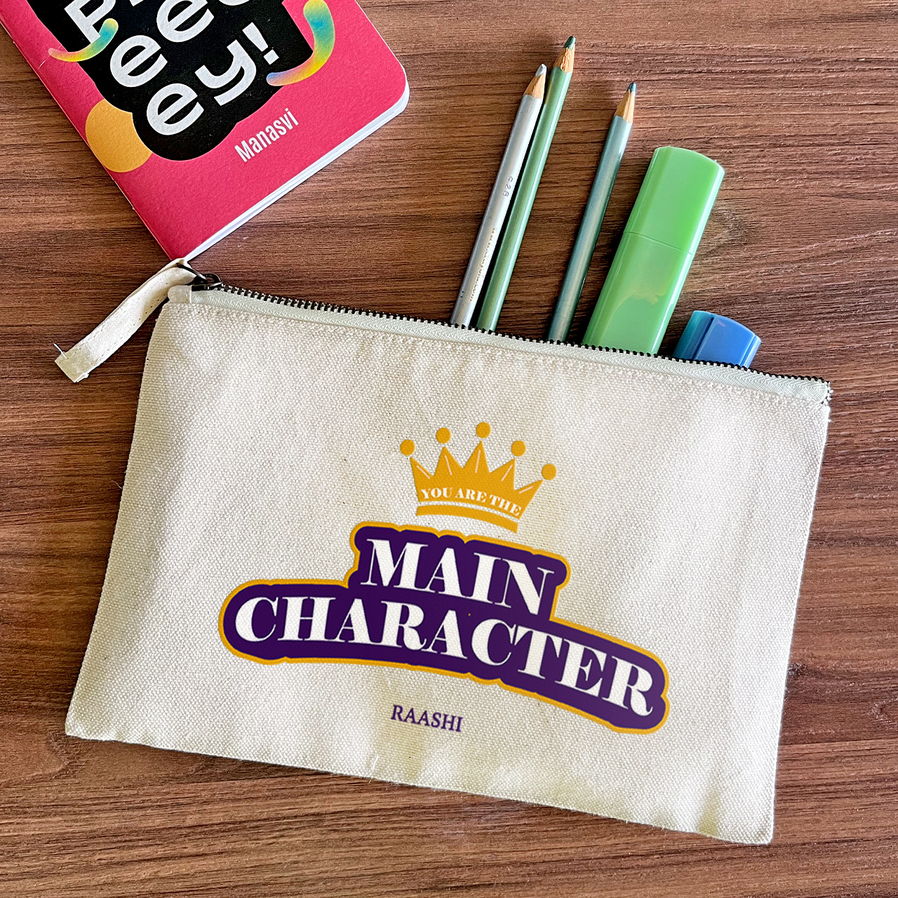 Main Character Custom Printed Pouches with Name | Zoomin