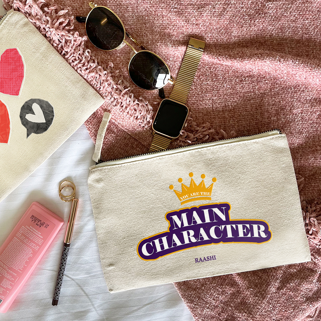 Main Character Custom Printed Pouches with Name | Zoomin