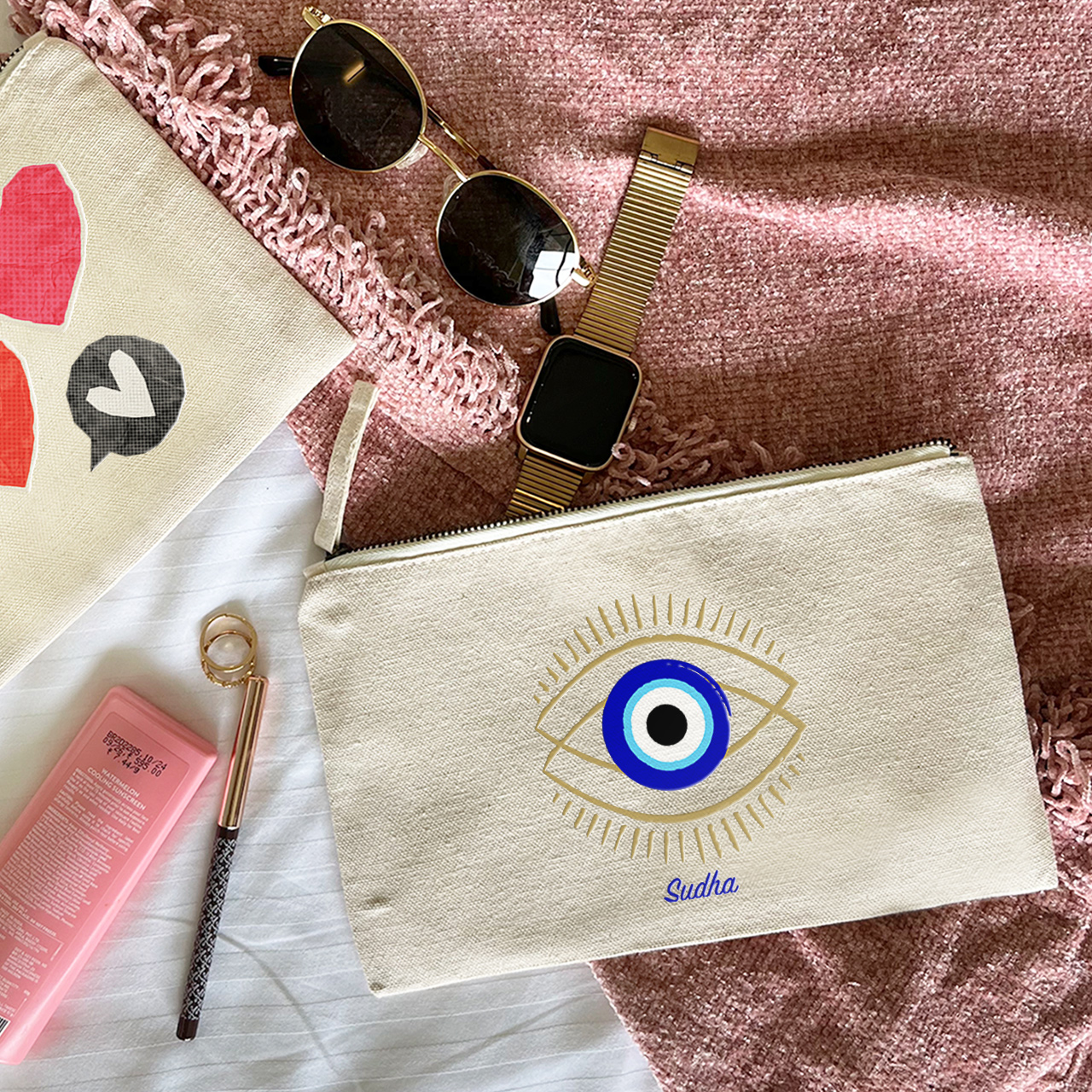 Radiant Charm Custom Printed Pouches with Name | Zoomin