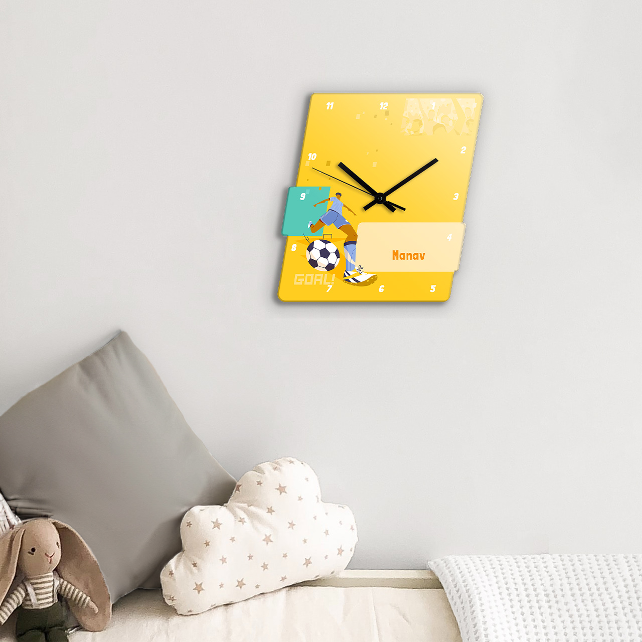Football Goals Boy Custom Wall Clocks | Zoomin