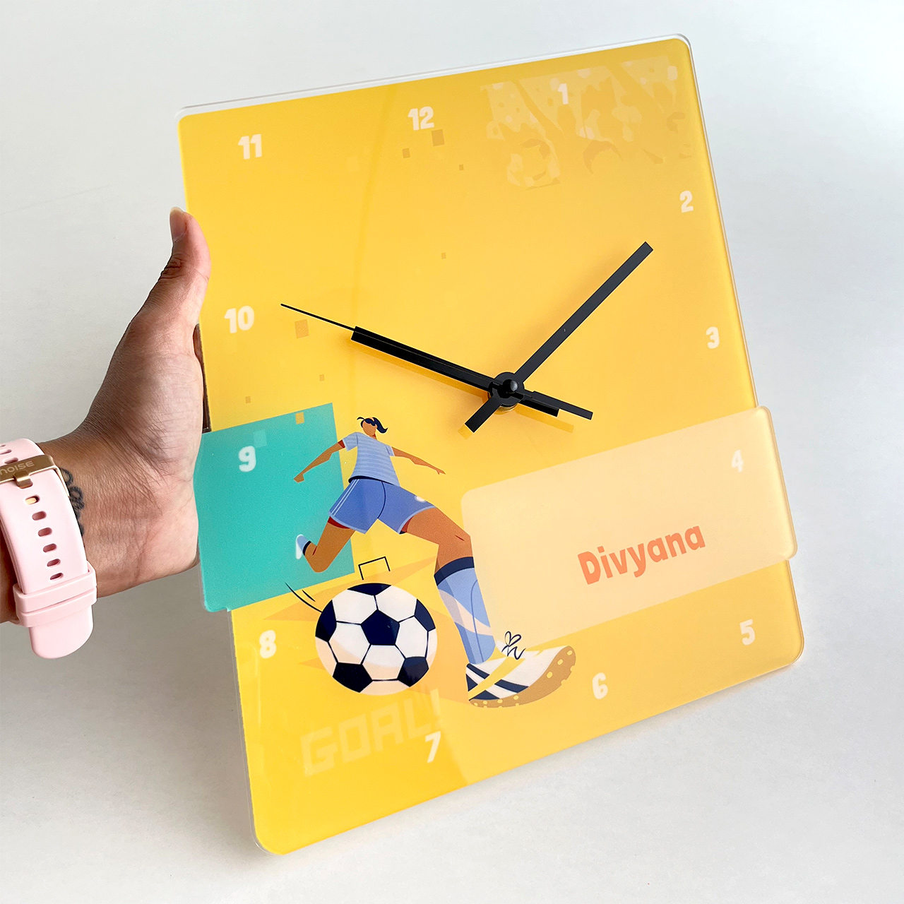 Football Goals Girl Custom Wall Clocks | Zoomin
