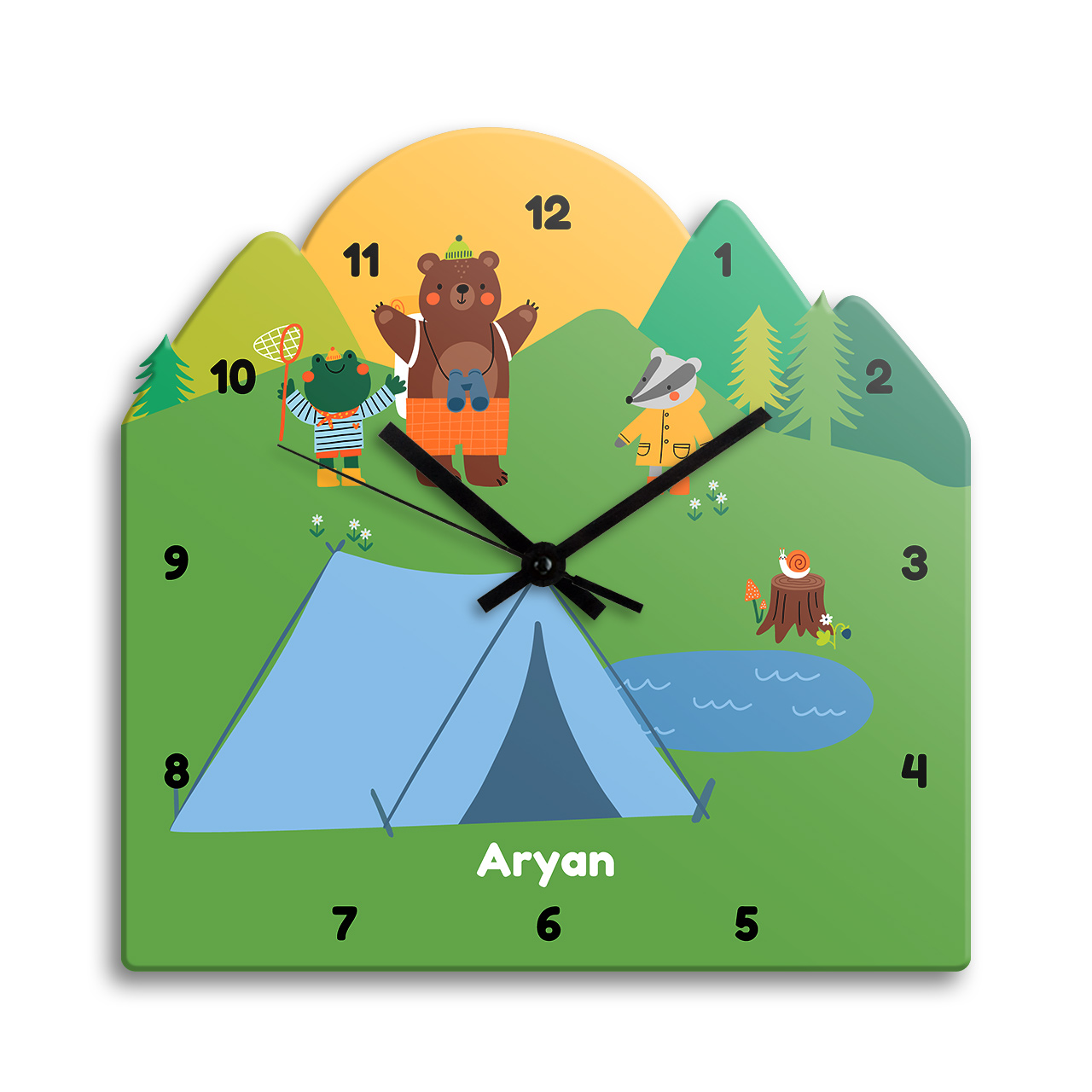 Personalized Wall Clock for Kids Room | Acrylic Clock with Name
