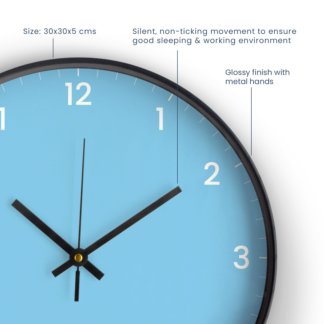 Light Blue Designer Wall Clocks | Zoomin