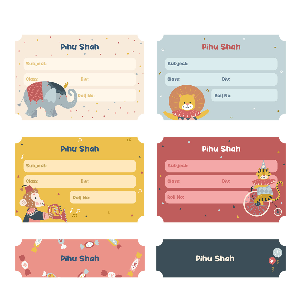Personalized Name Slips and Book Stickers for Kids