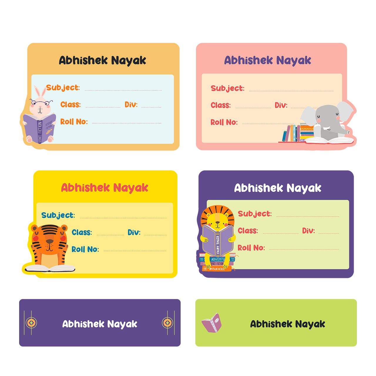 Personalized Name Slips and Book Stickers for Kids