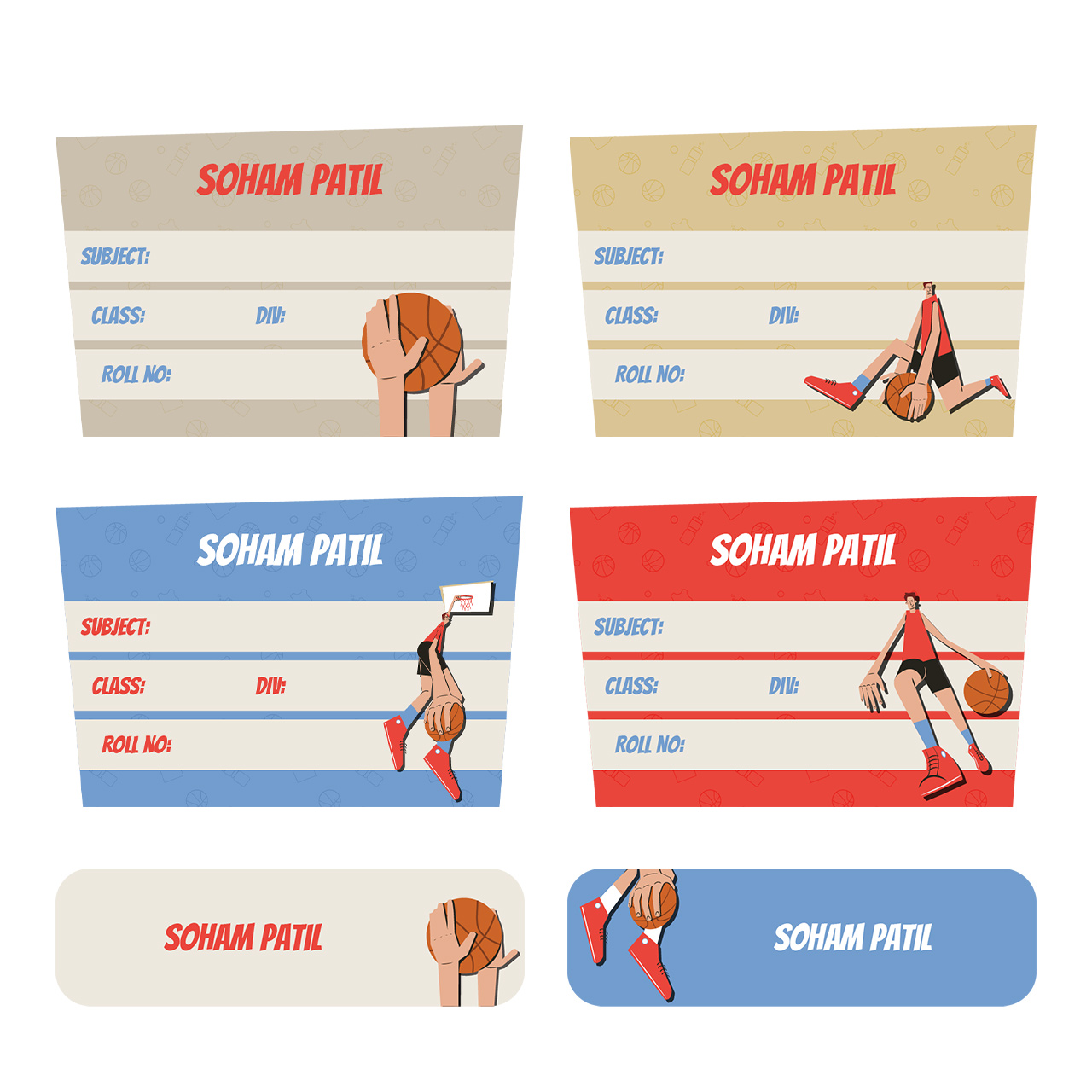 Personalized Name Slips and Book Stickers for Kids