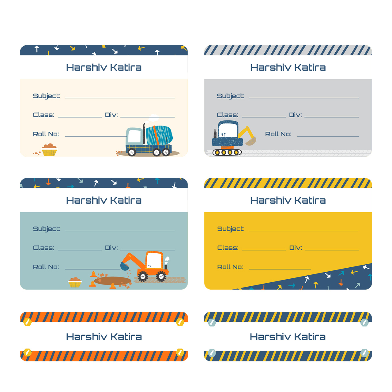 Personalized Name Slips and Book Stickers for Kids