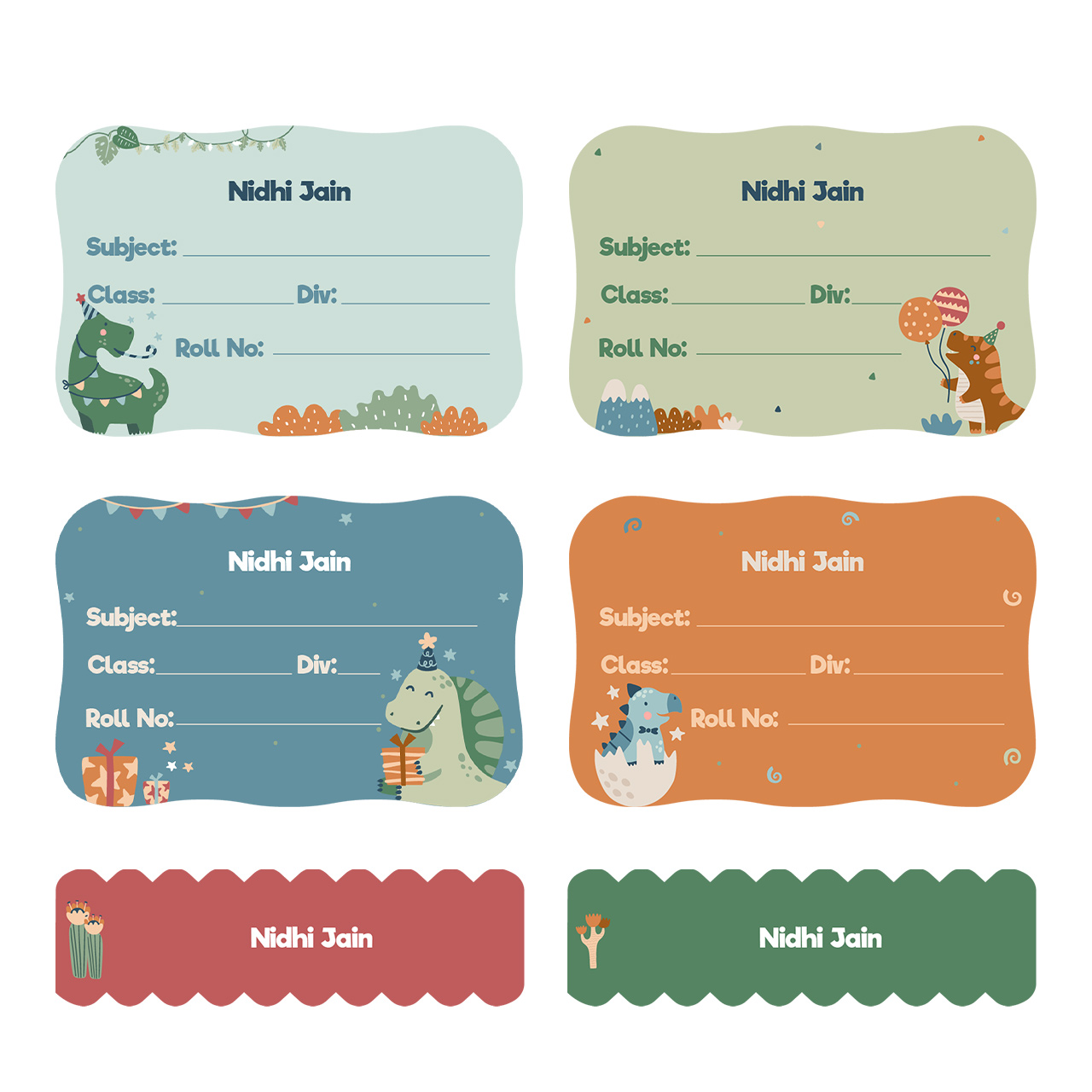 Personalized Name Slips and Book Stickers for Kids