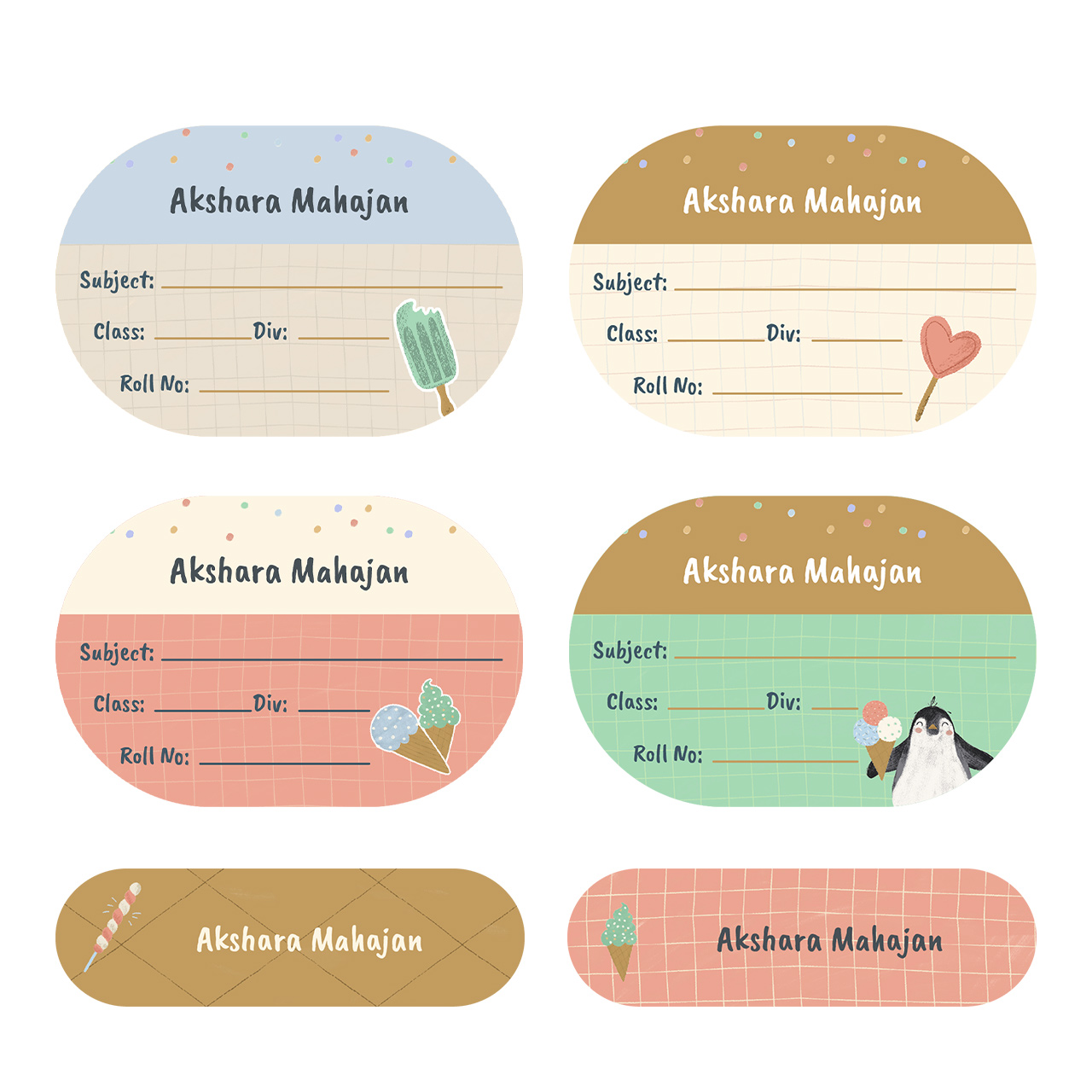 Personalized Name Slips and Book Stickers for Kids