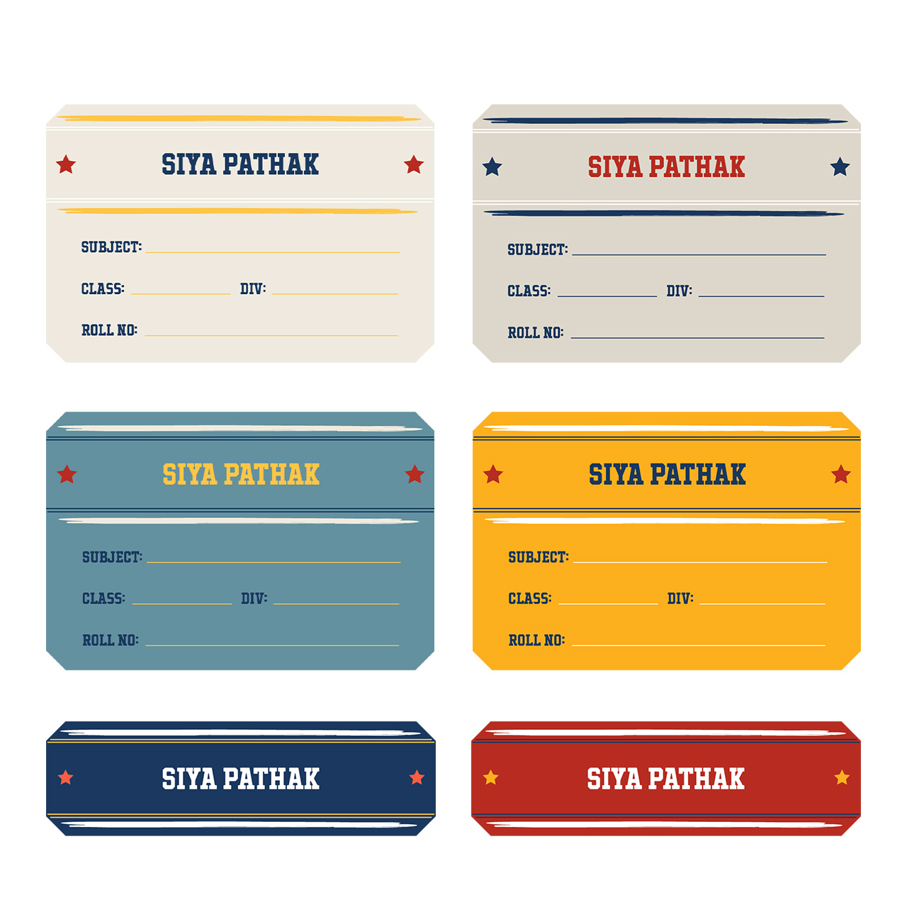 Personalized Name Slips and Book Stickers for Kids