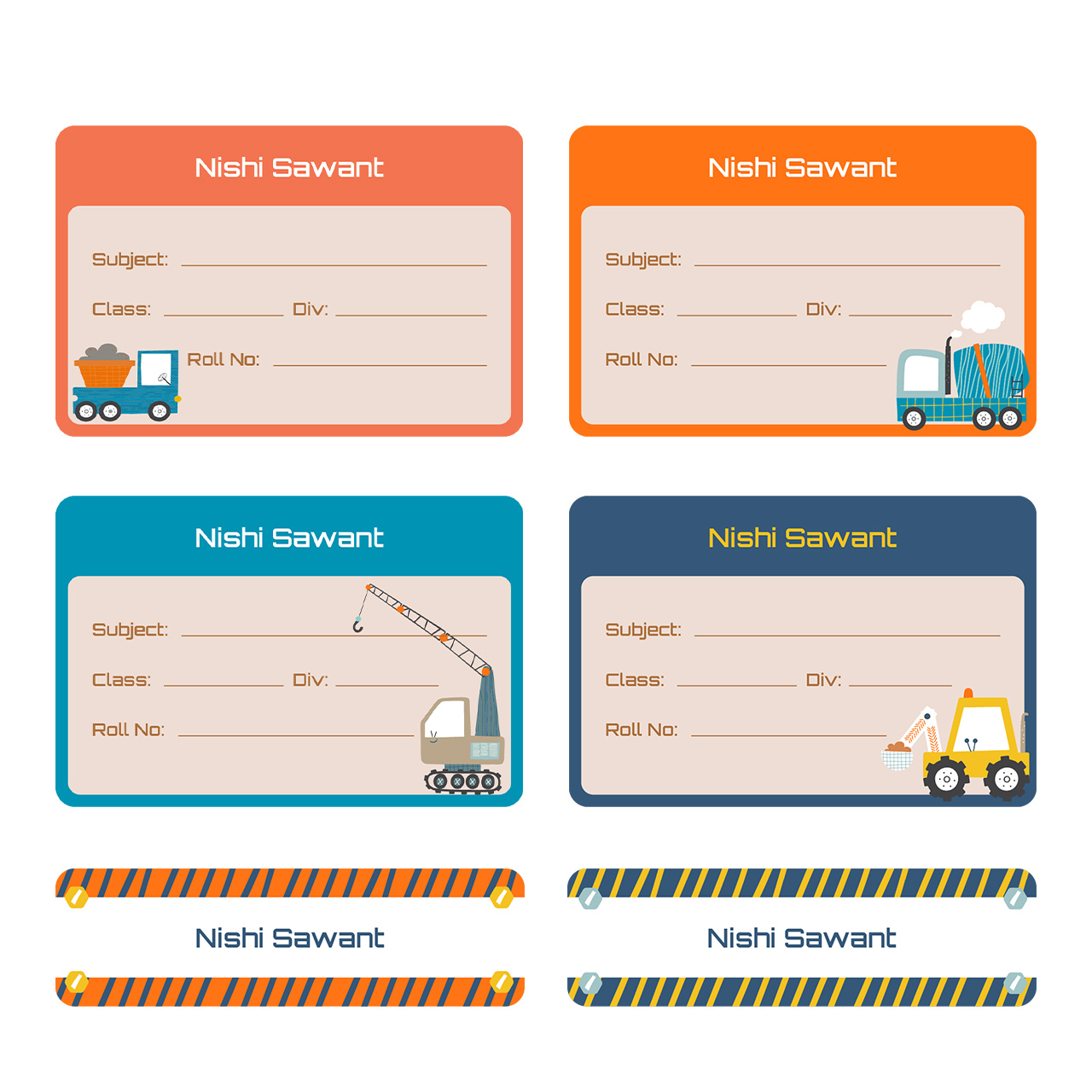 Personalized Name Slips and Book Stickers for Kids