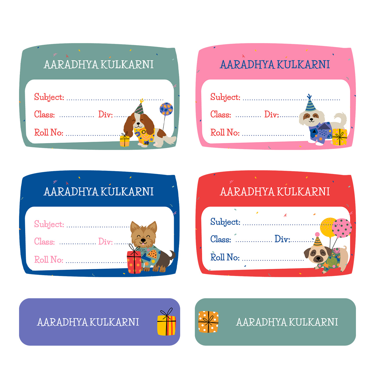 Personalized Name Slips and Book Stickers for Kids