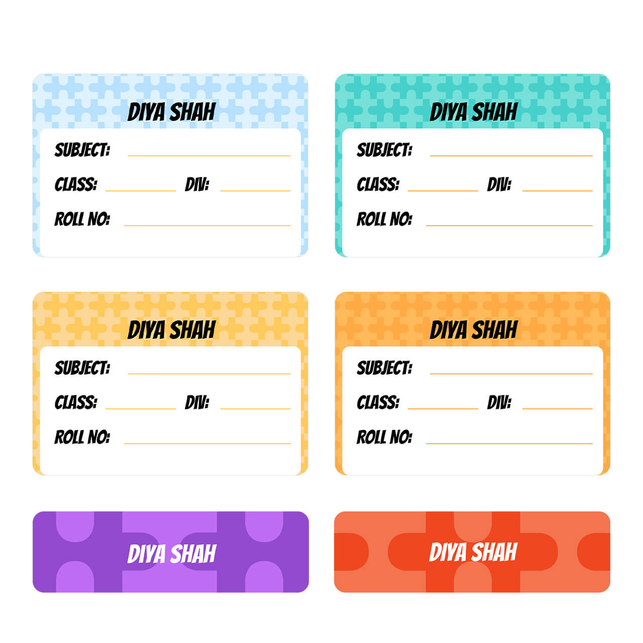 Personalized Name Slips and Book Stickers for Kids