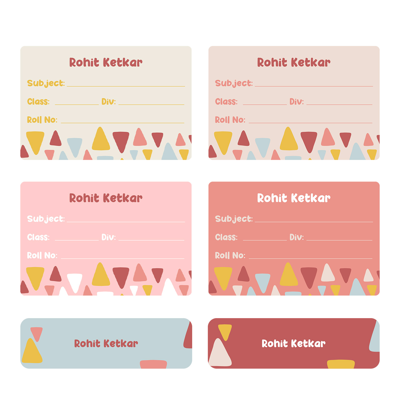 Personalized Name Slips for School Books | Set of 24 Labels | Zoomin