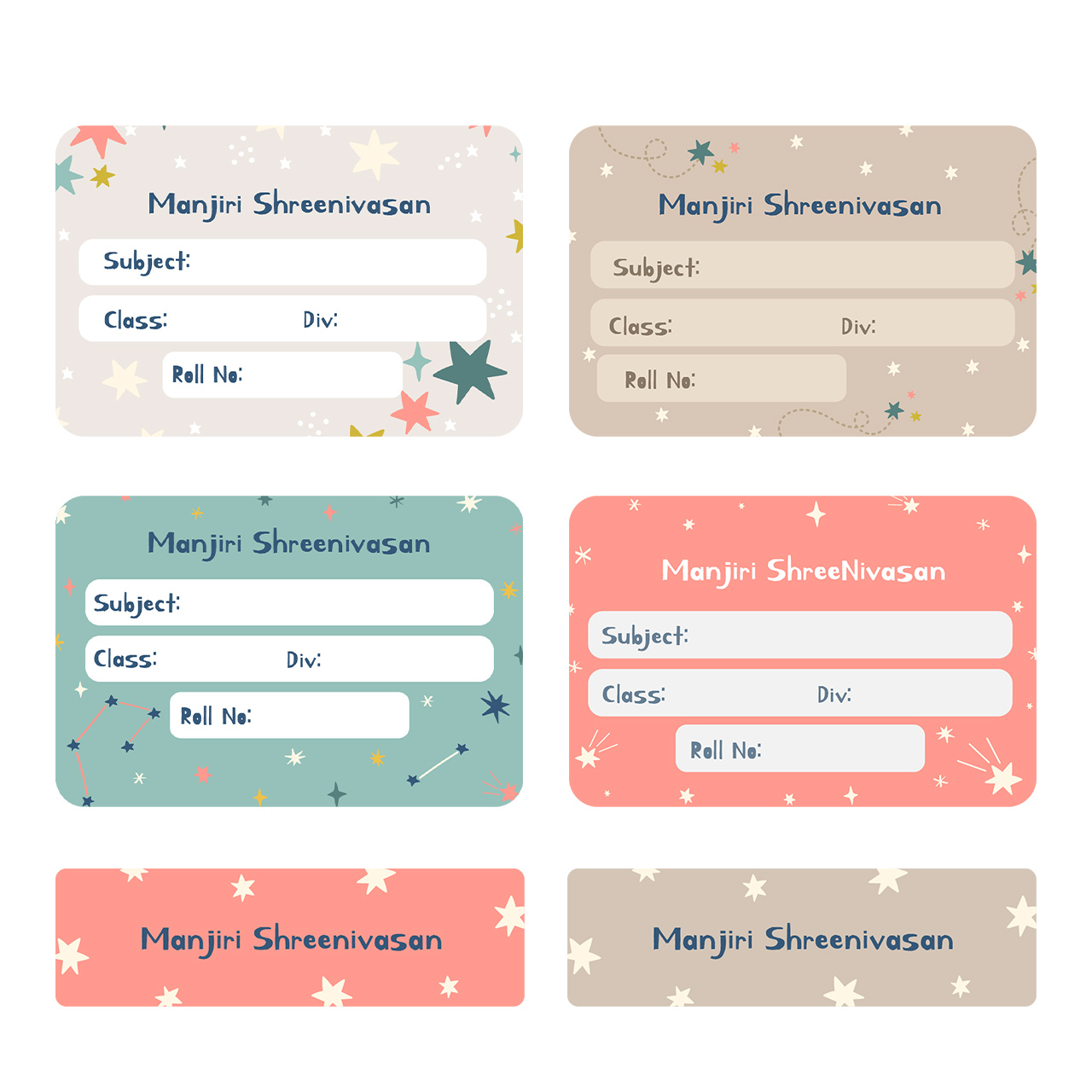 Personalized Name Slips and Book Stickers for Kids