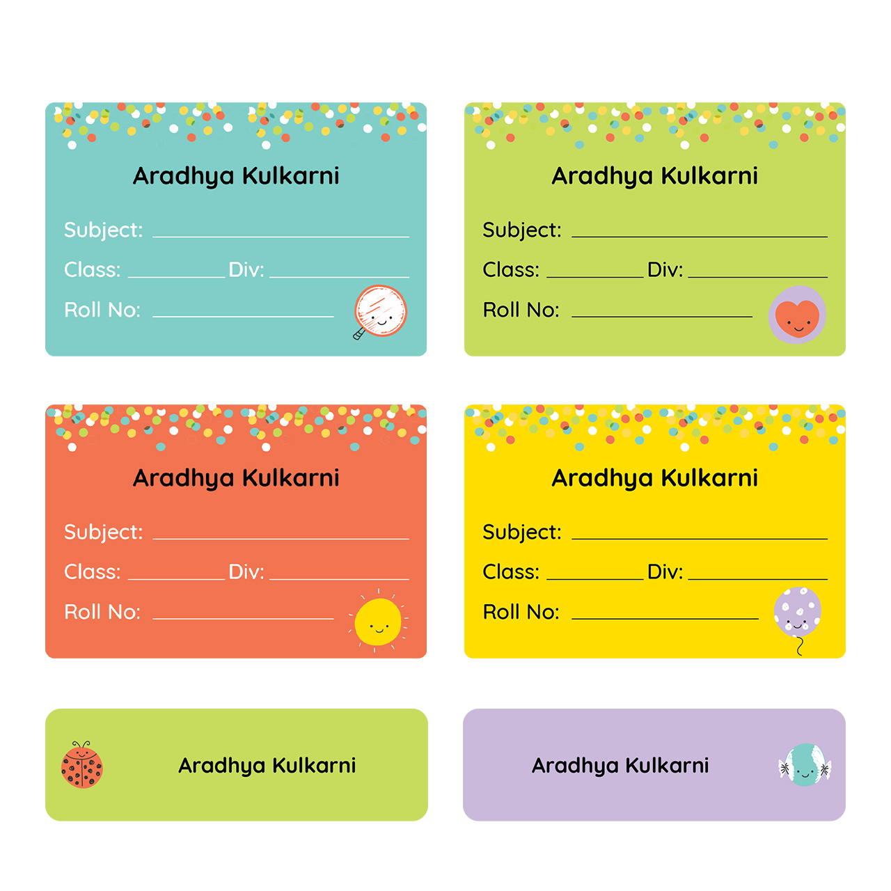 Personalized Name Slips and Book Stickers for Kids